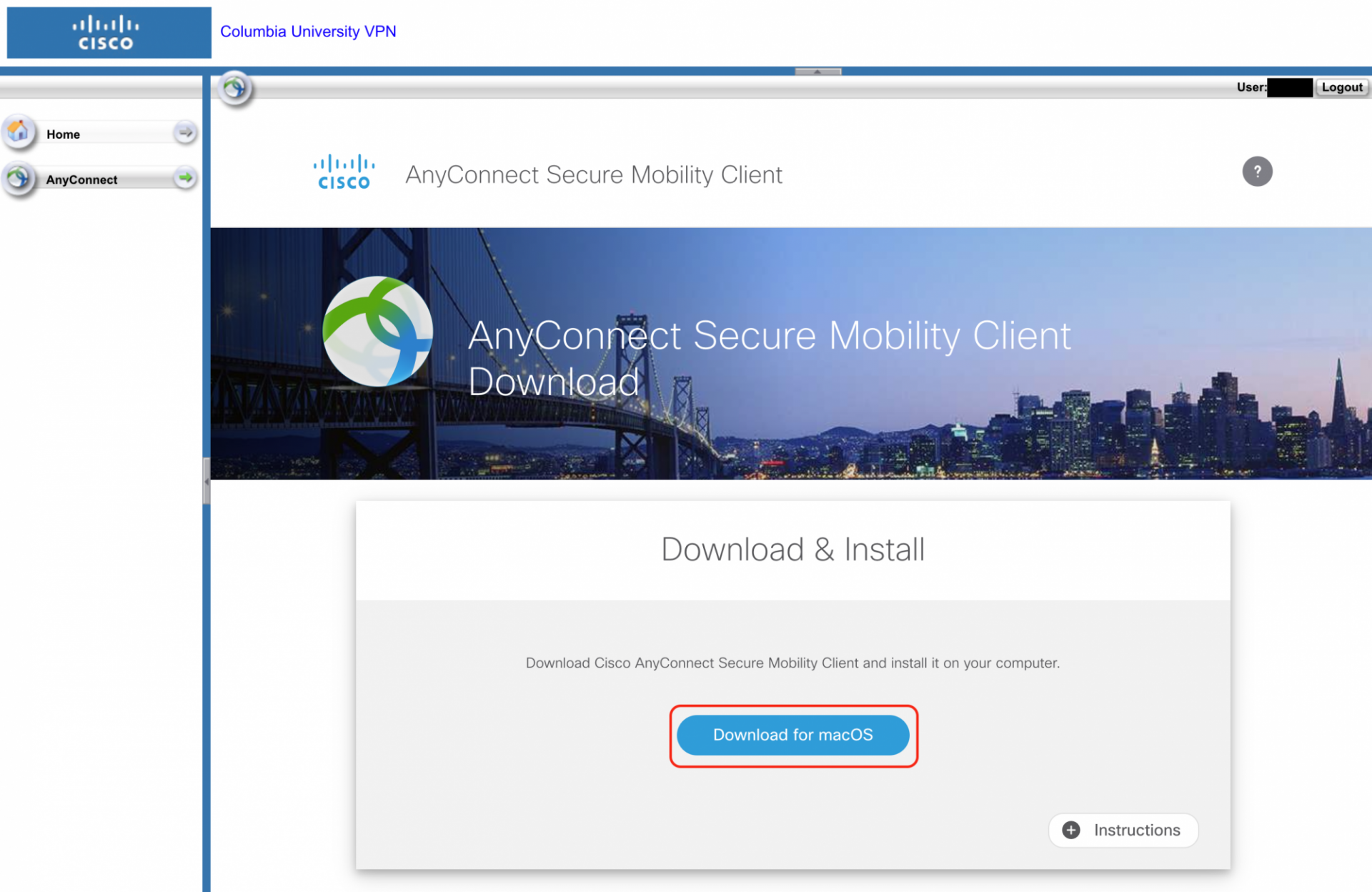 Installing the Cisco AnyConnect VPN client | Columbia University ...